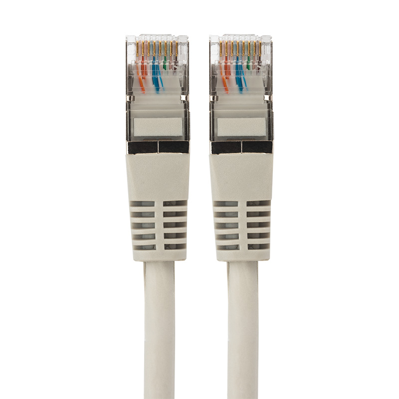 Шнур коммутационный, патч-корд F/UTP RJ45-RJ45, CAT 5e, LSZH серый, 3м REXANT